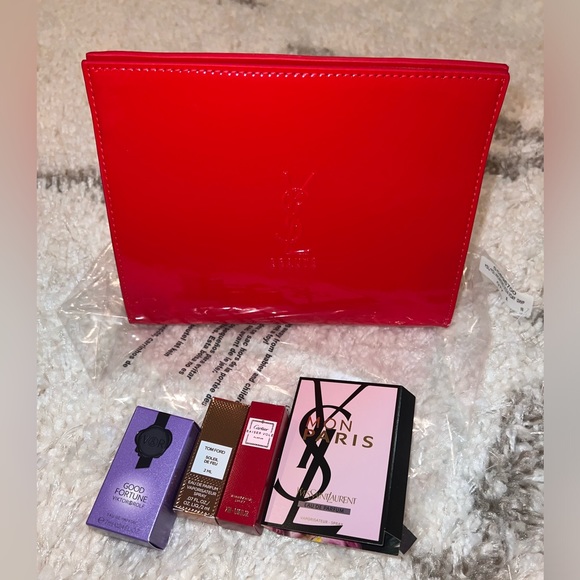 Yves Saint Laurent | Bags | New Red Ysl Beaute Patent Cosmetic Makeup ...